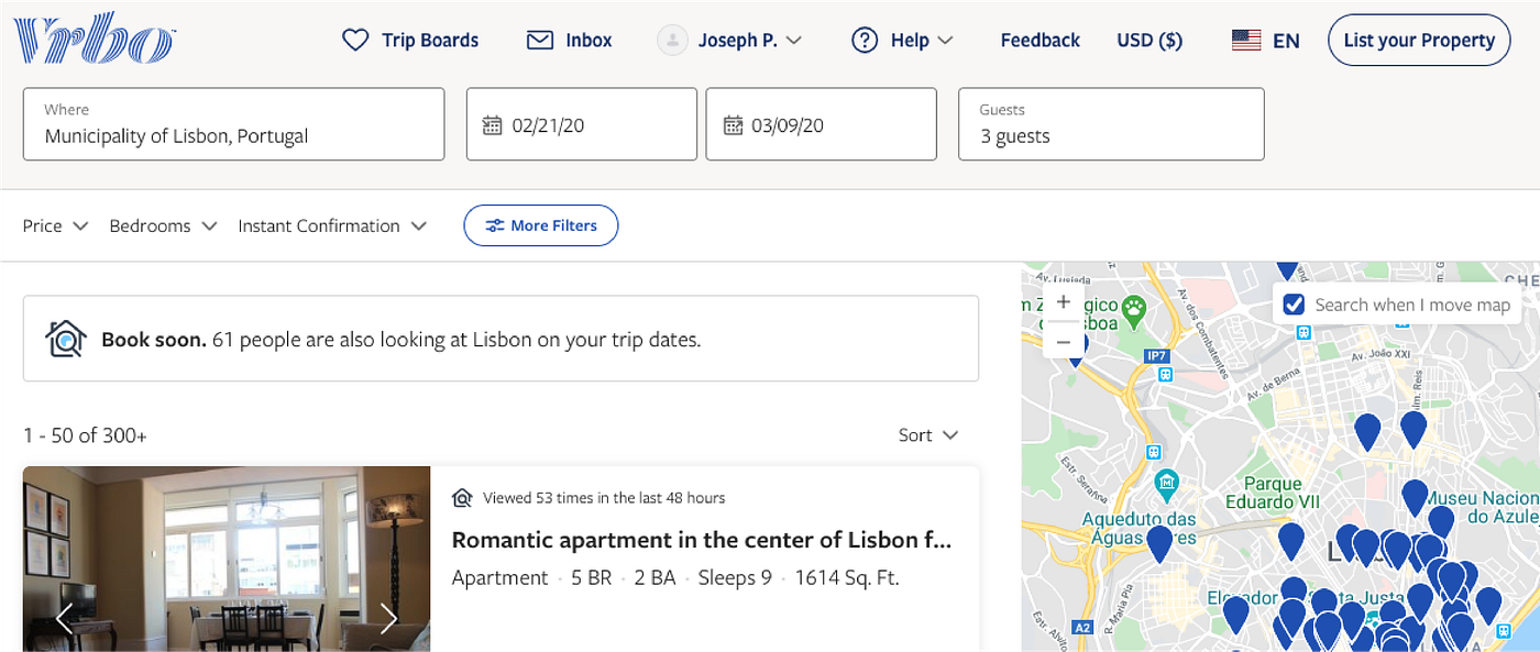 Reflection Point: VRBO Patterns and User Flows | by Joseph Paymar | Medium