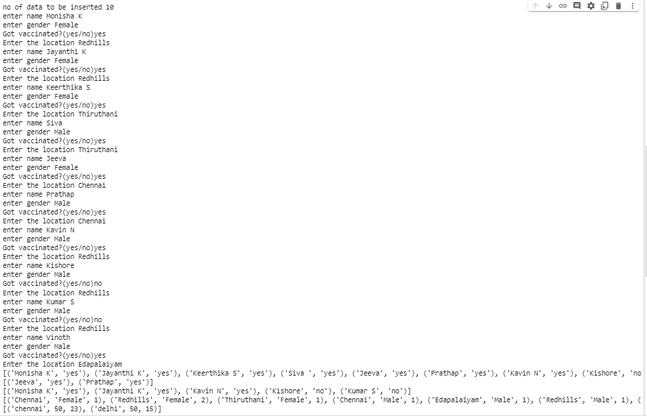 WRITING A CODE FOR COVIDVACCINE STATUS USING SQLITE PYTHON | by Monisha ...
