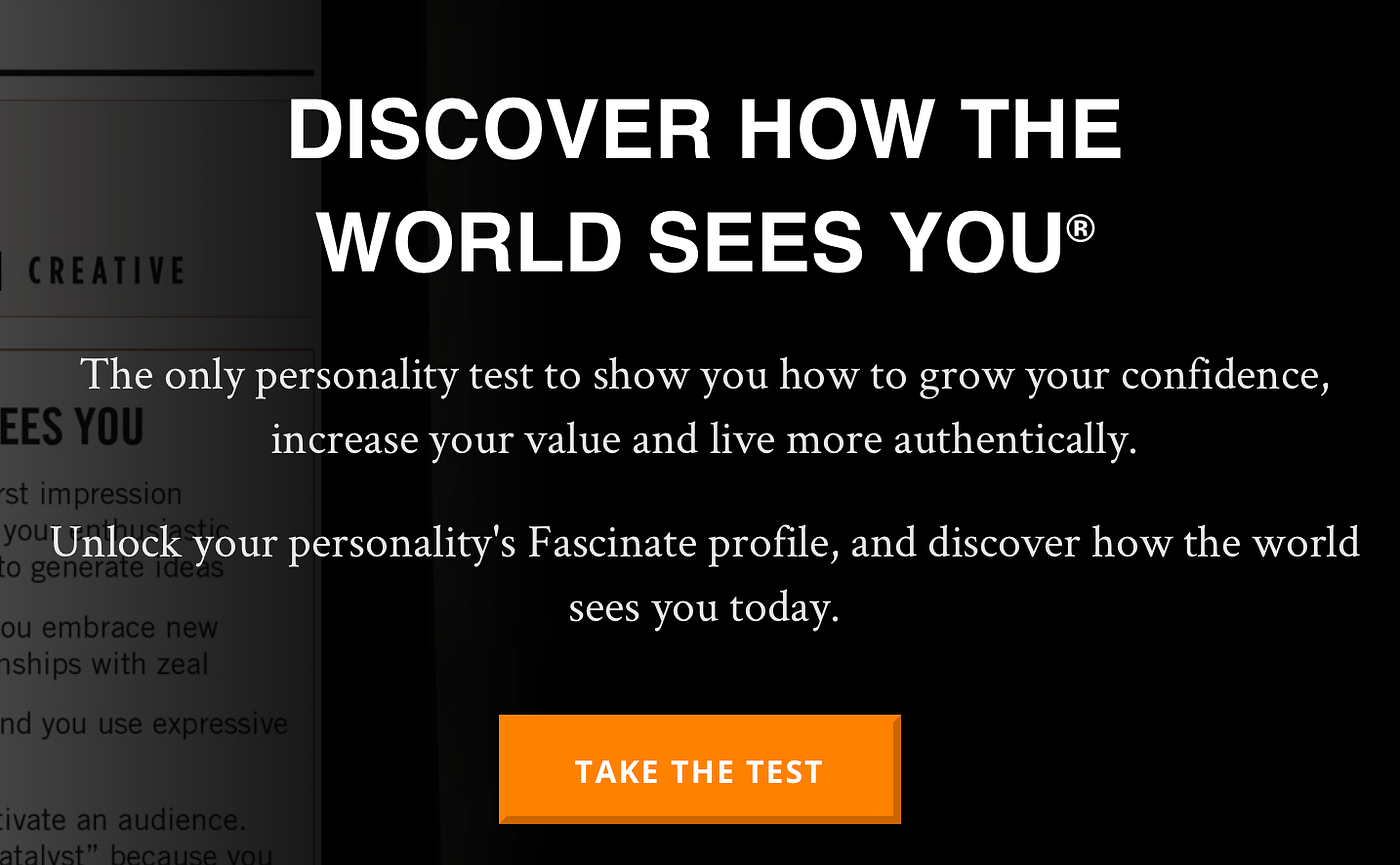 SLOW DOWN YOUR PACE TO CONSIDER YOURSELF: + + THE FASCINATE TEST ...