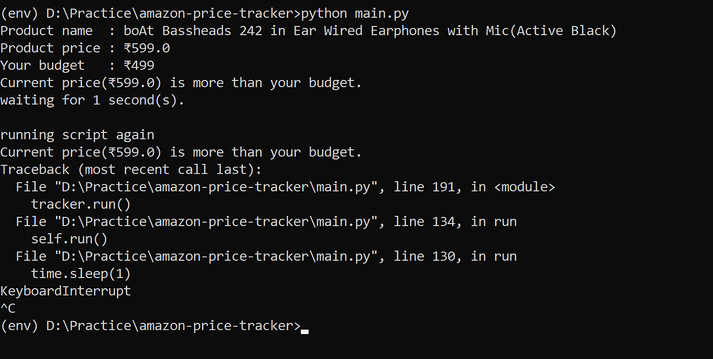 Python script for being notified when the product price is in the ...