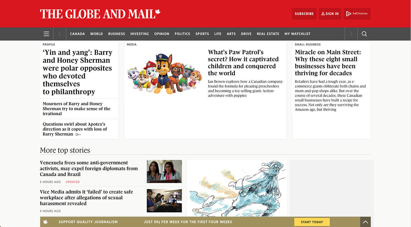 Redesigning The Globe and Mail’s Subscription Ads | by Ethan Beech | UX ...