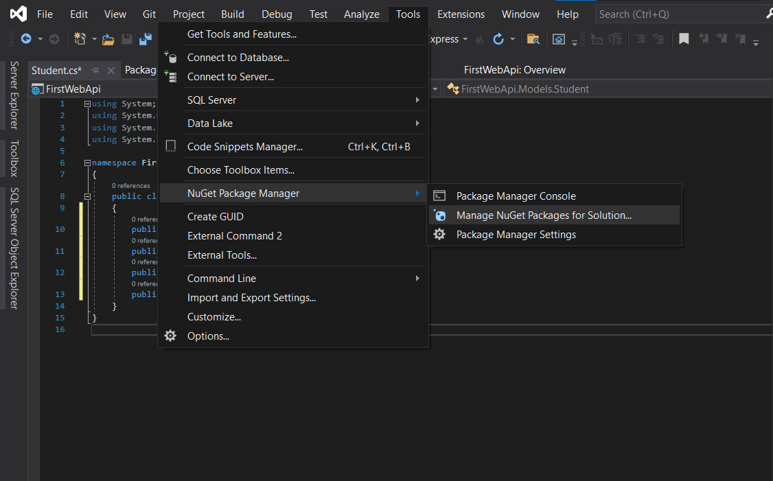 Create a Simple Web API Project with ASP .NET Core and Entity Framework ...