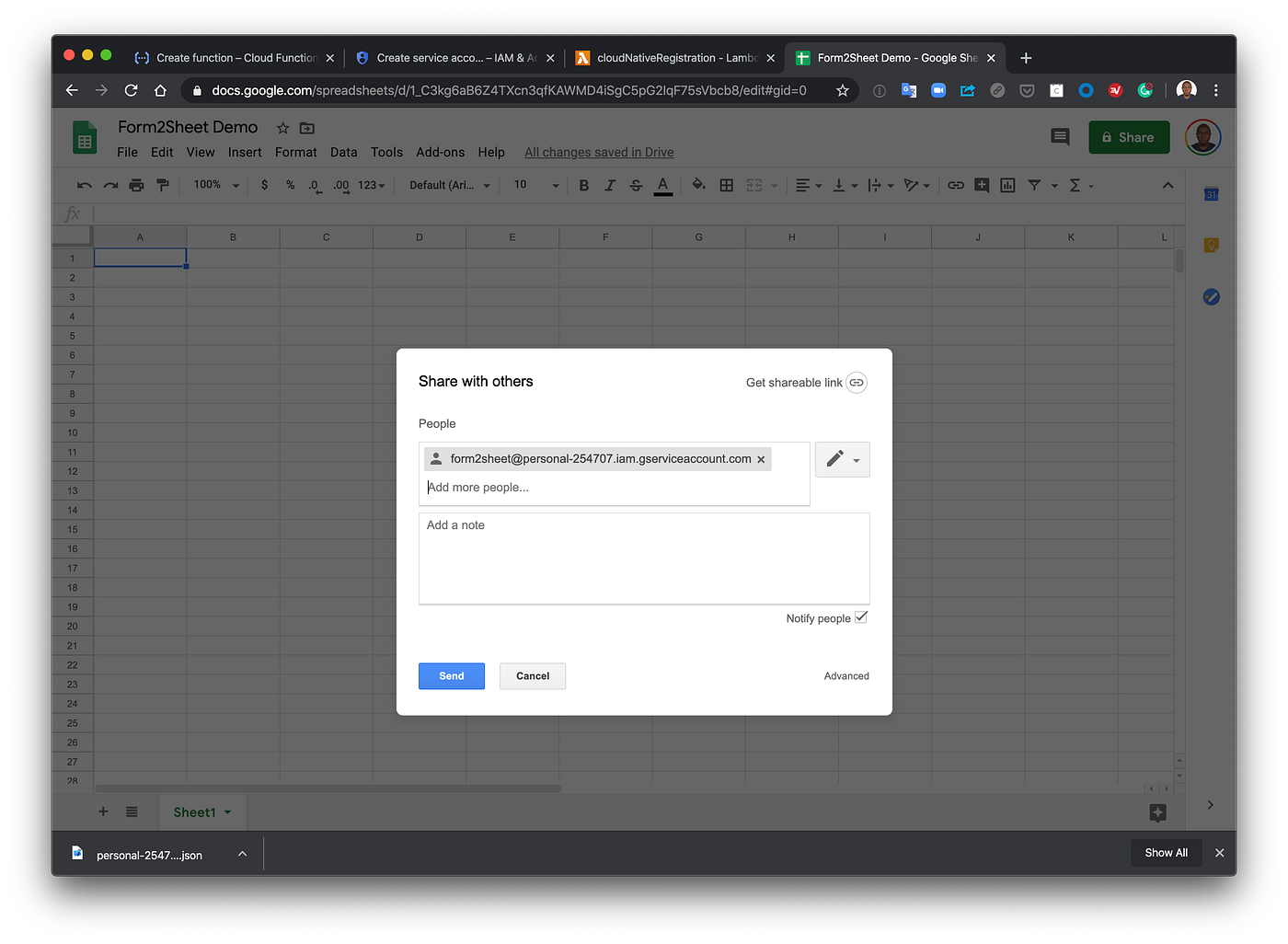 How to collect form data from a JAMStack website to Google Sheets using Google Cloud Functions ...