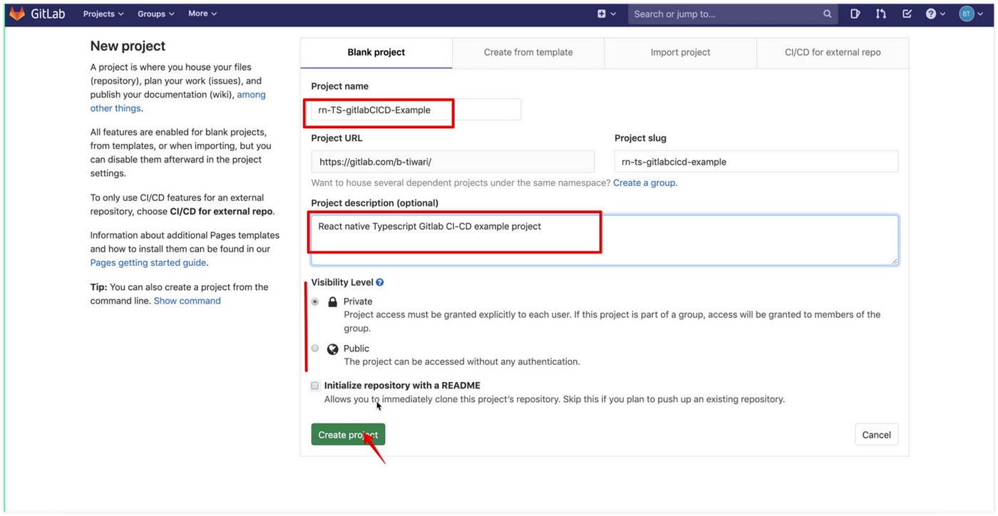 Gitlab Project And Code Repository For The App By Bharat Tiwari Automating React Native App