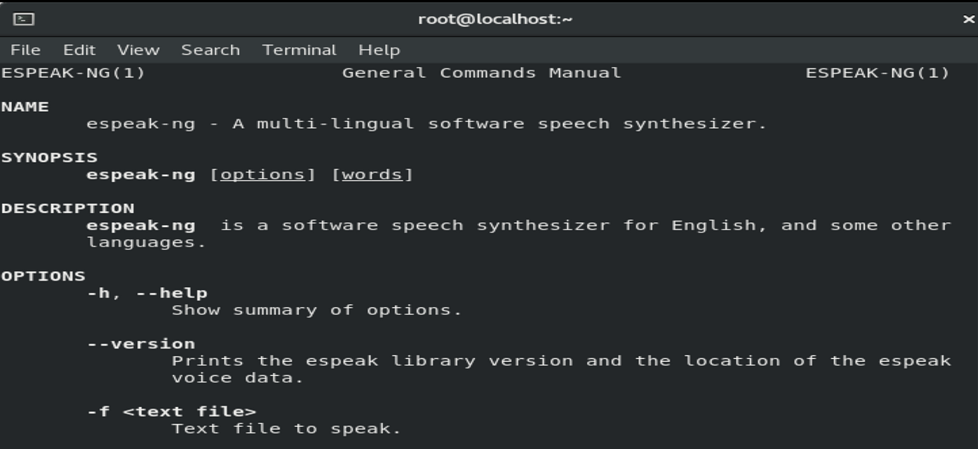 espeak-ng command in Linux. What is espeak-ng? | by Riddhi Jani | Medium