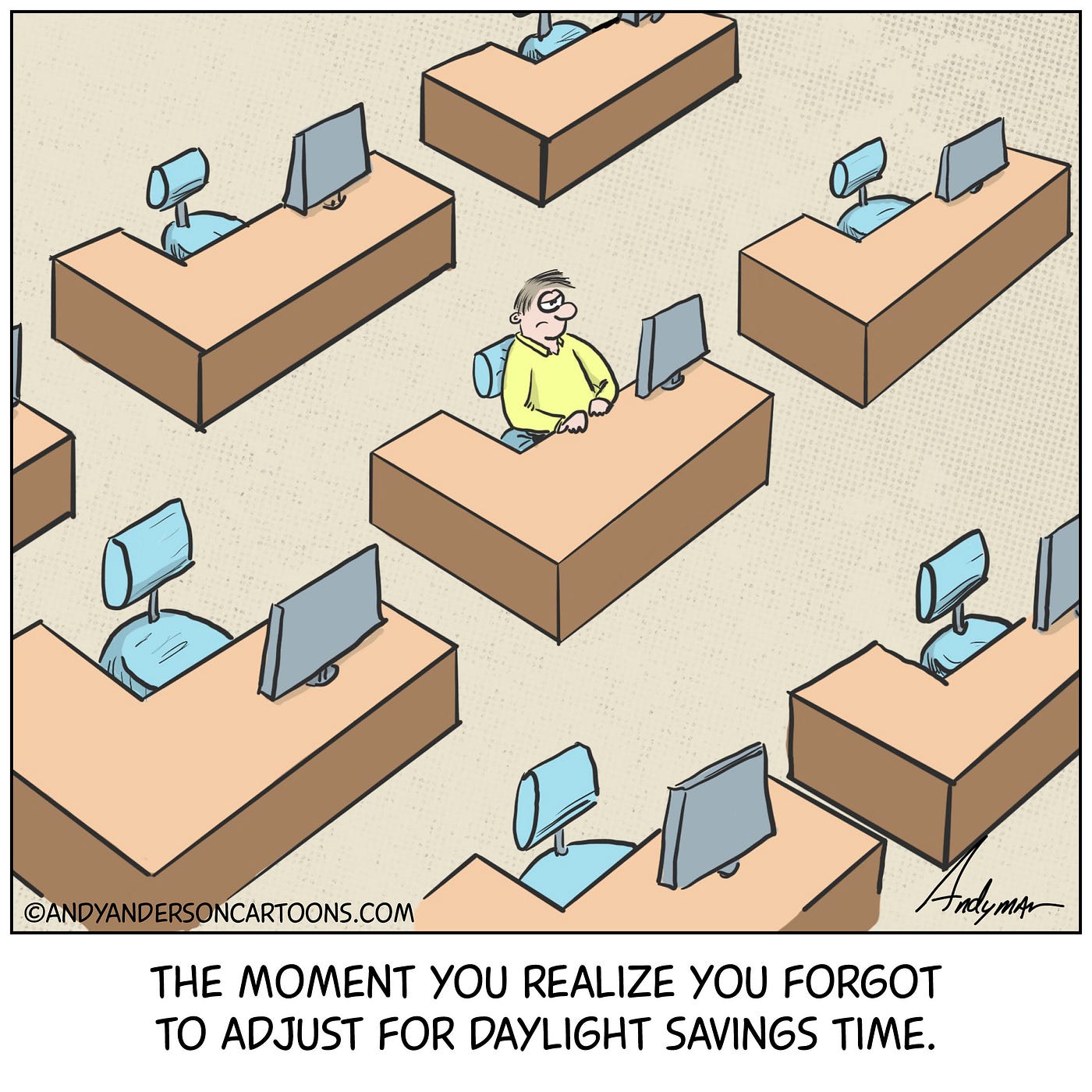 Cartoon about missing out on daylight savings by Andy Anderson | Andy ...