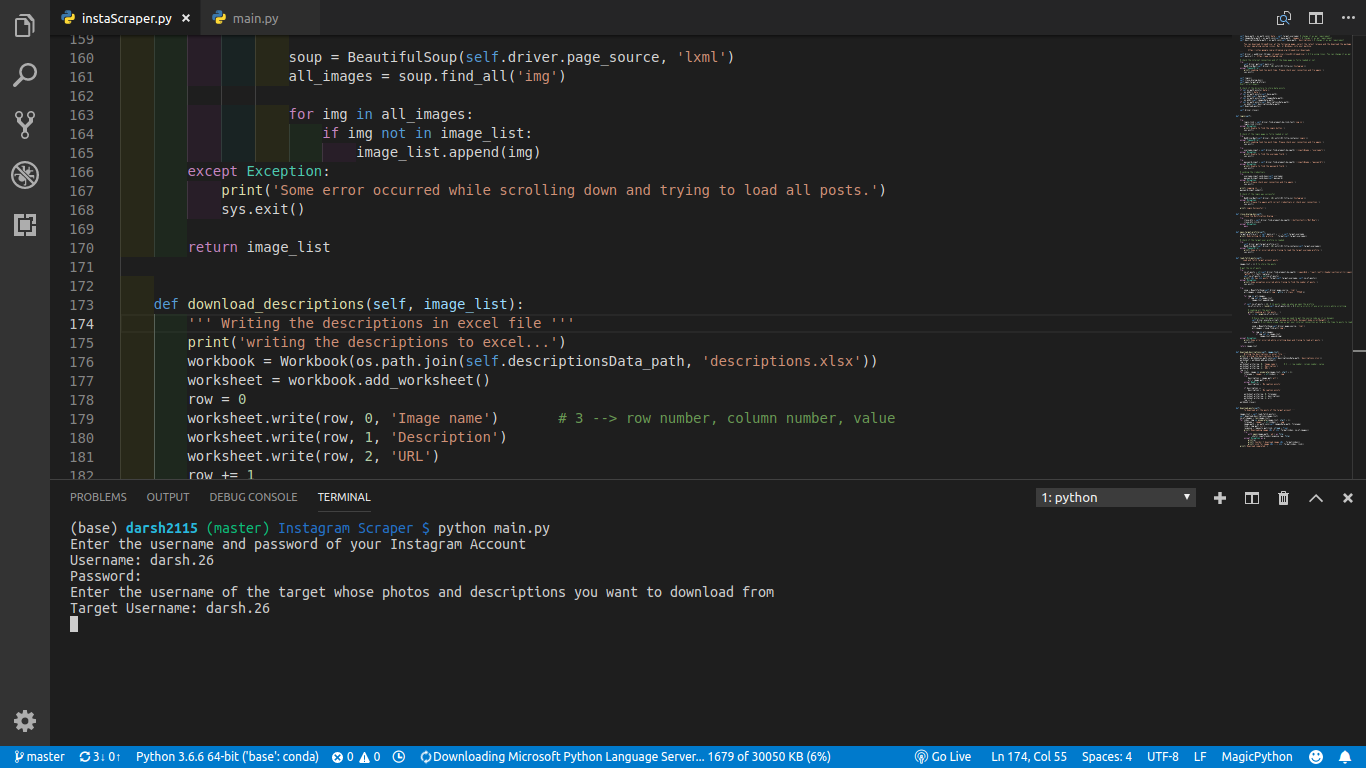 Scraping Photos and Descriptions from an Instagram account using Python ...
