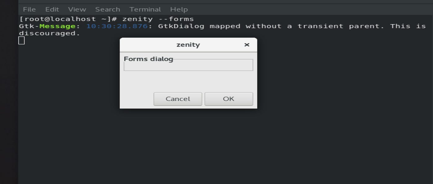 Zenity : command to display GTK+ dialogs | by Harish B | Medium