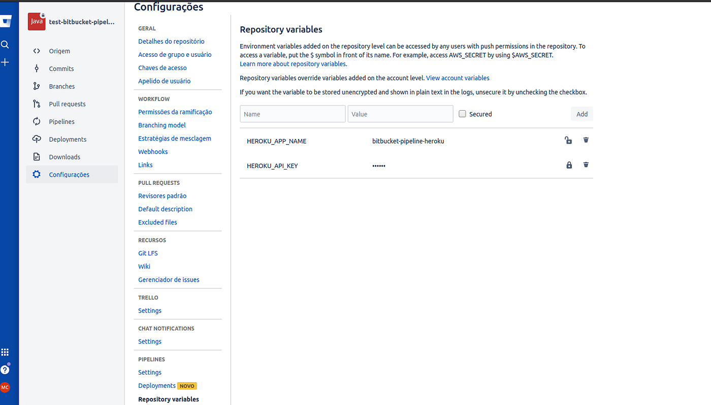 Bitbucket-Pipeline: Como fazer deploy de imagem docker no Heroku utilizando SpringBoot | by ...