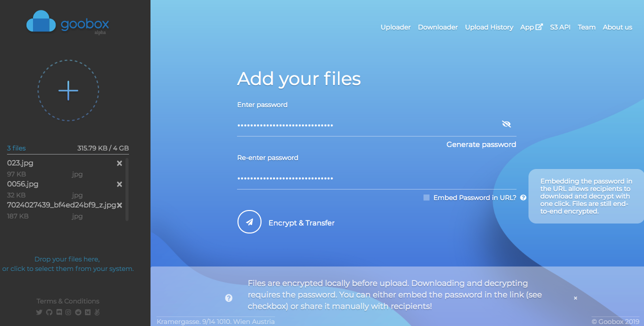 Goobox, a zero-knowledge, end-to-end encrypted file sharing service ...