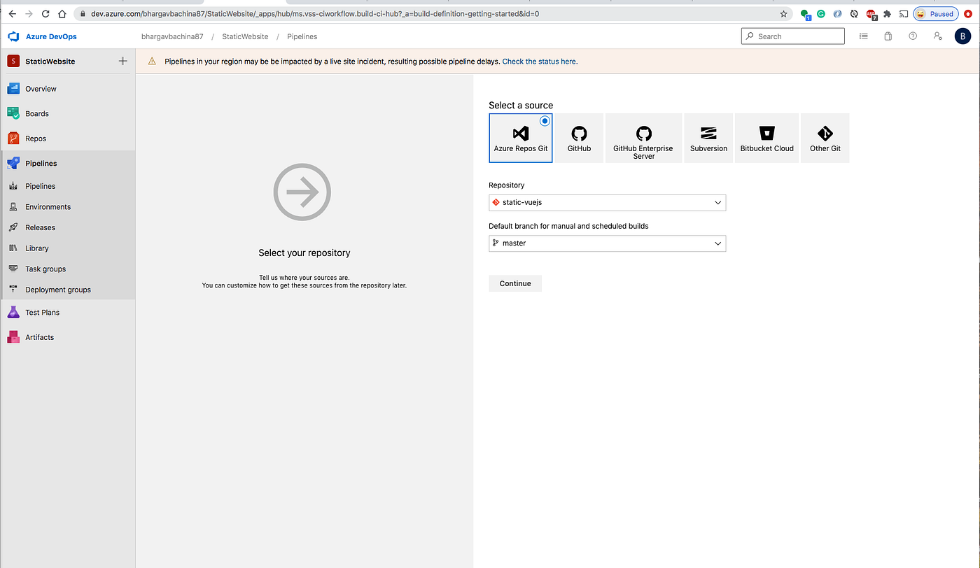 How To Build Cicd For Static Vuejs App Using Azure Devops By Bhargav Bachina Bachina Labs