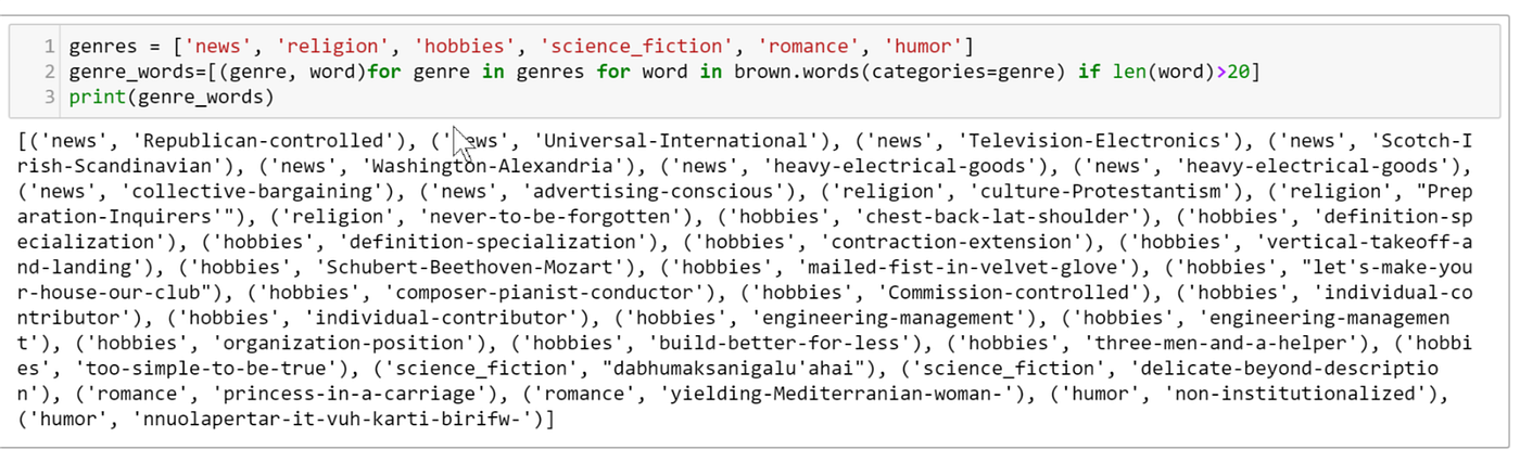 Exploring the NLTK Book Corpus with Python | by Mohit Motwani | Medium