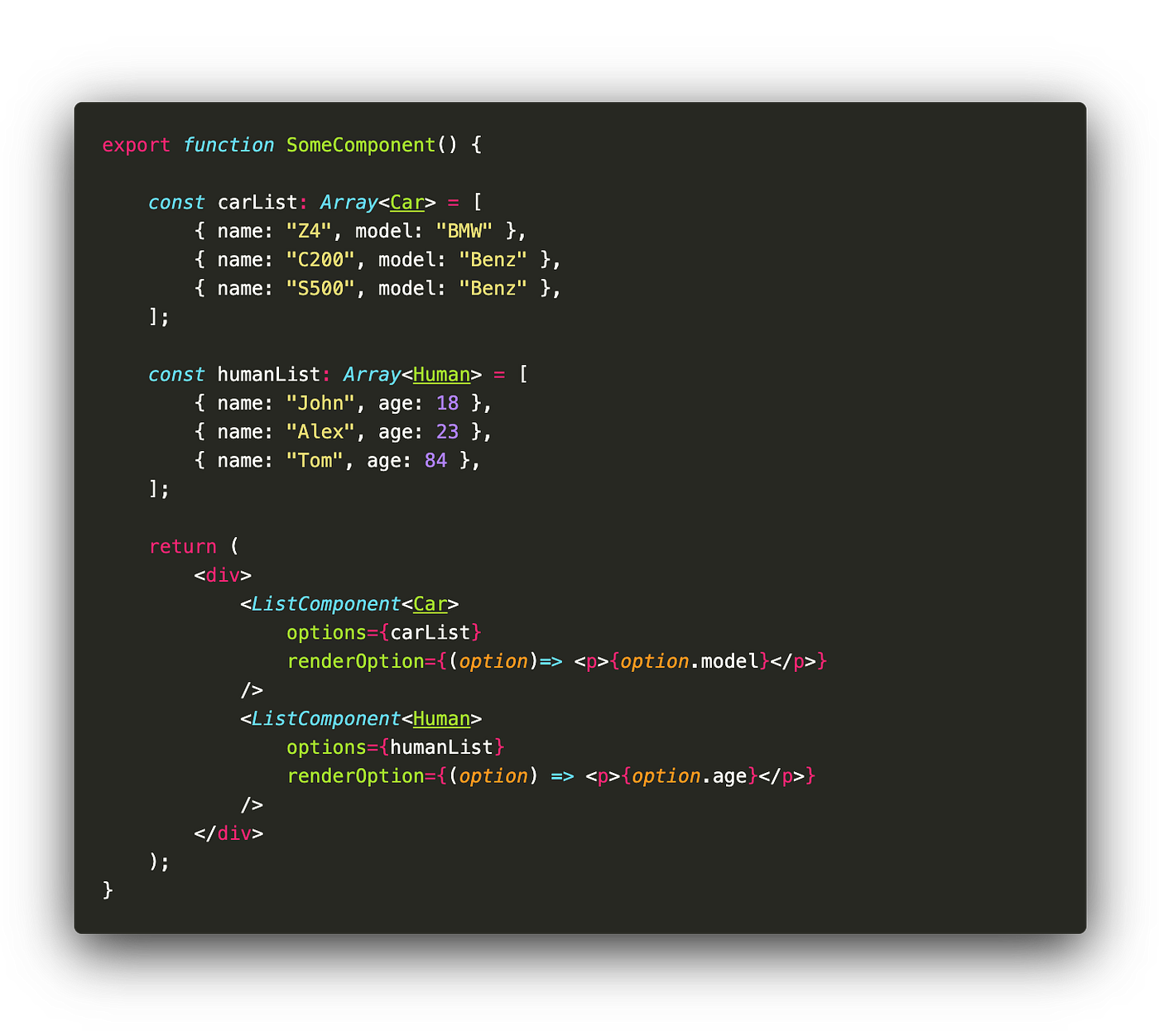 Passing Generic types to JSX elements | by Mohsen | Medium
