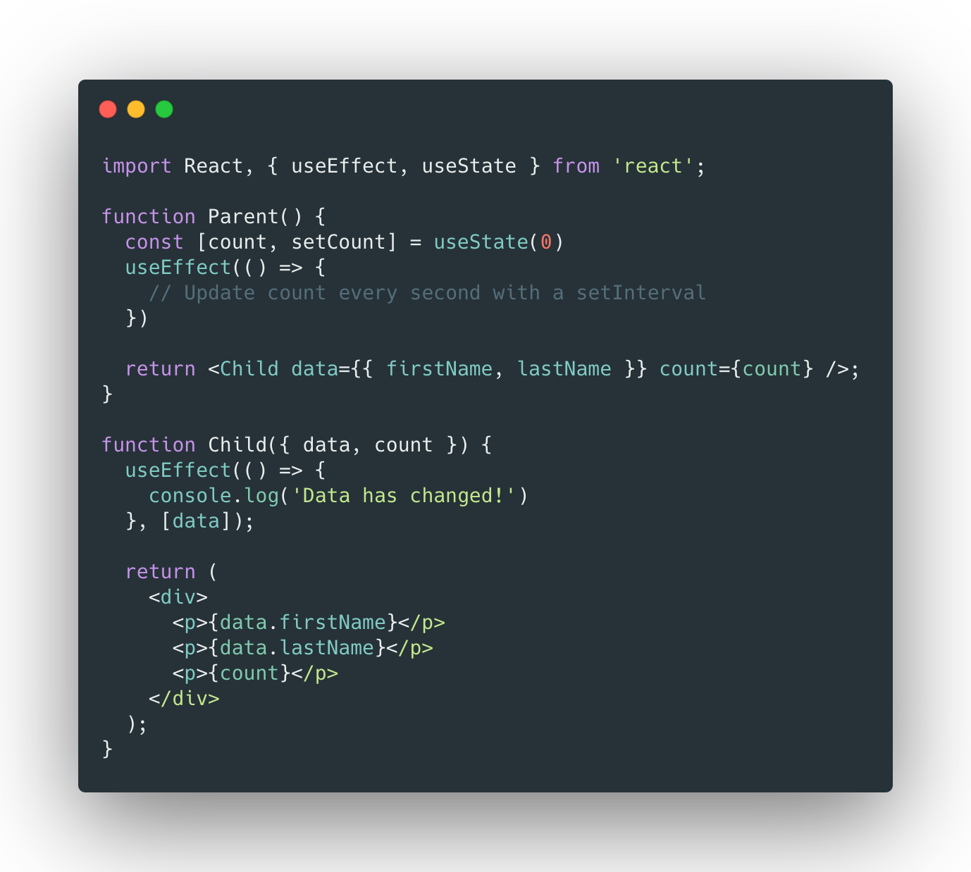 React useEffect comparing objects