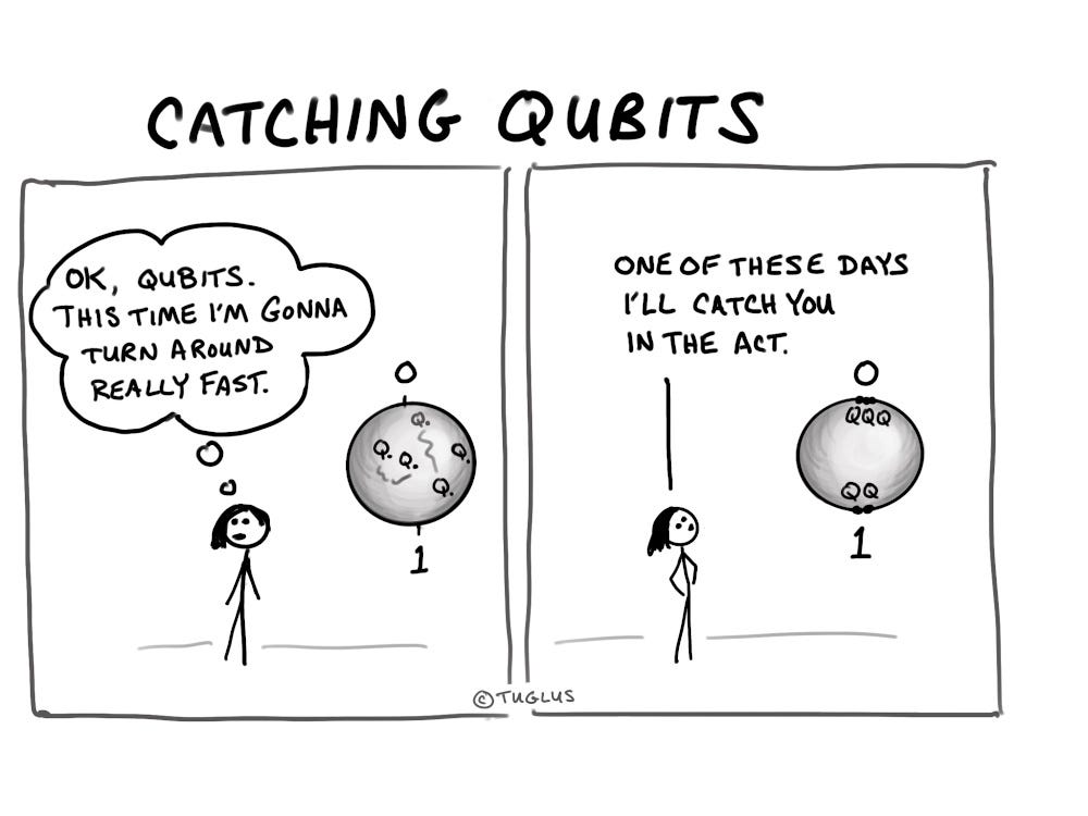 Cartoon: Catching Qubits. Quantum Measurement can be challenging. | by ...