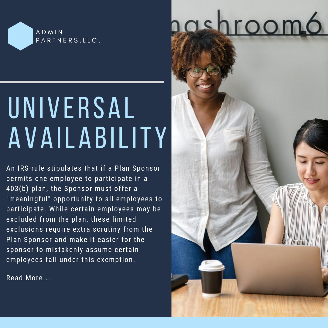 2019’S UNIVERSAL AVAILABILITY REQUIREMENT | by ADMIN Partners, LLC ...
