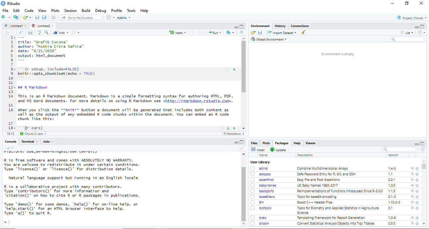 Data Visualization of Covid-19 Using RStudio | by Muthia Citra | Medium