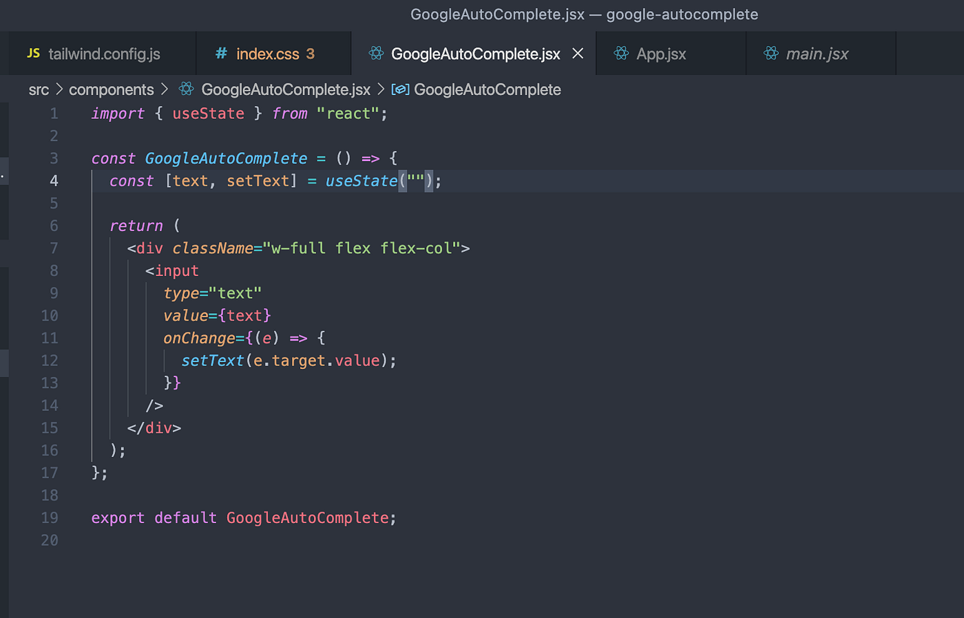Create a Google AutoComplete Component with React & Tailwind | by ...