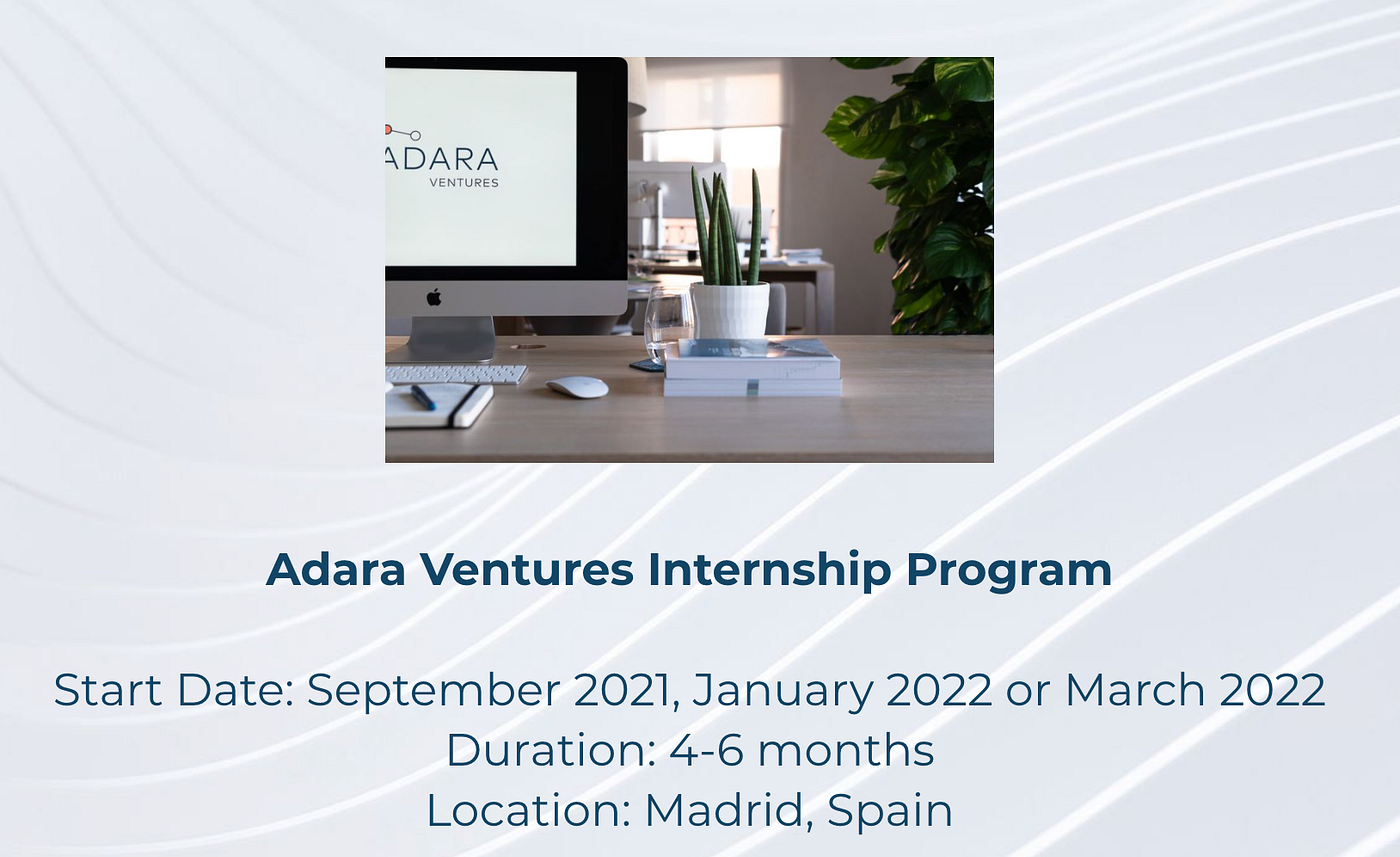 We’re hiring: Investment Analyst Internship Program | by Adara Ventures | Adara Ventures | Medium