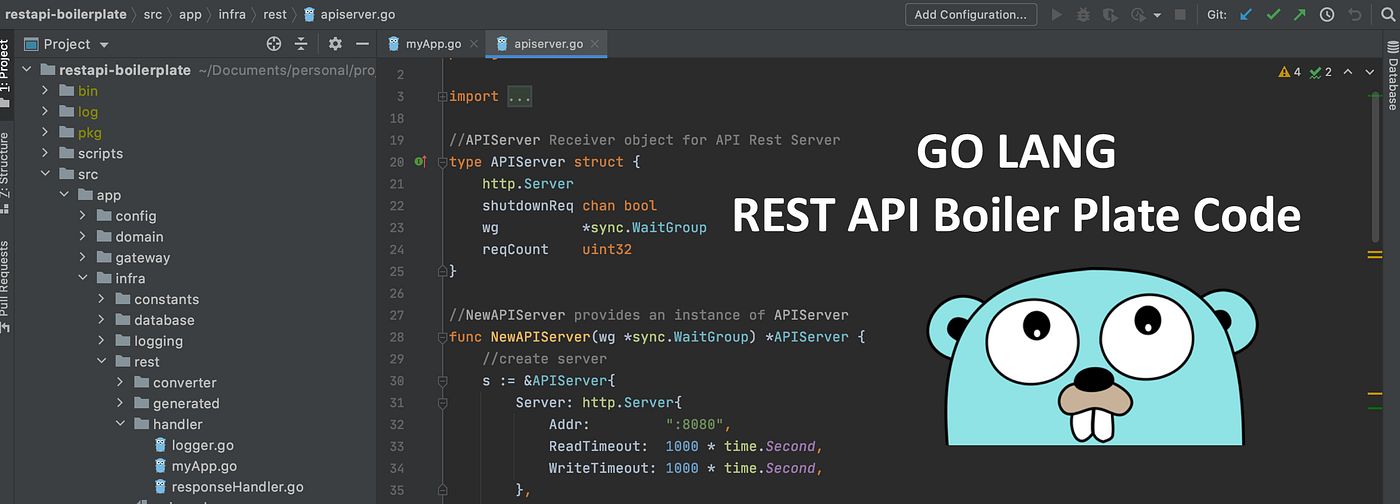 Code only for use cases with GO lang REST API boilerplate code | by ...