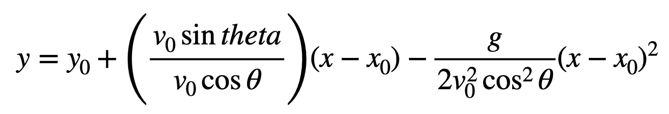 Finding The Equation Of A Trajectory For Projectile Motion By Rhett