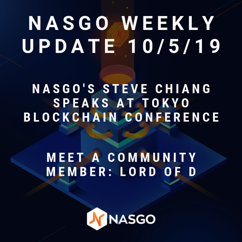 NASGO Weekly Update 10/5/19. NASGO Co-founder Steve Chiang Speaks at ...