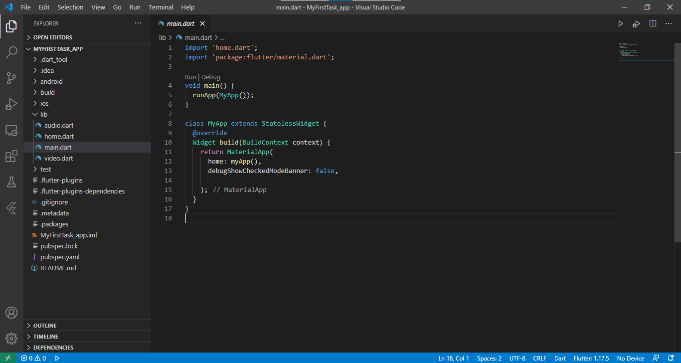 Creating an app using Flutter to run Videos and Audios through network ...