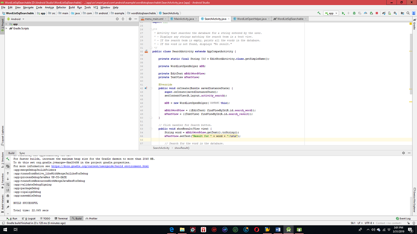 Android fundamentals 10.1 Part B: Deleting data from a Room database ...