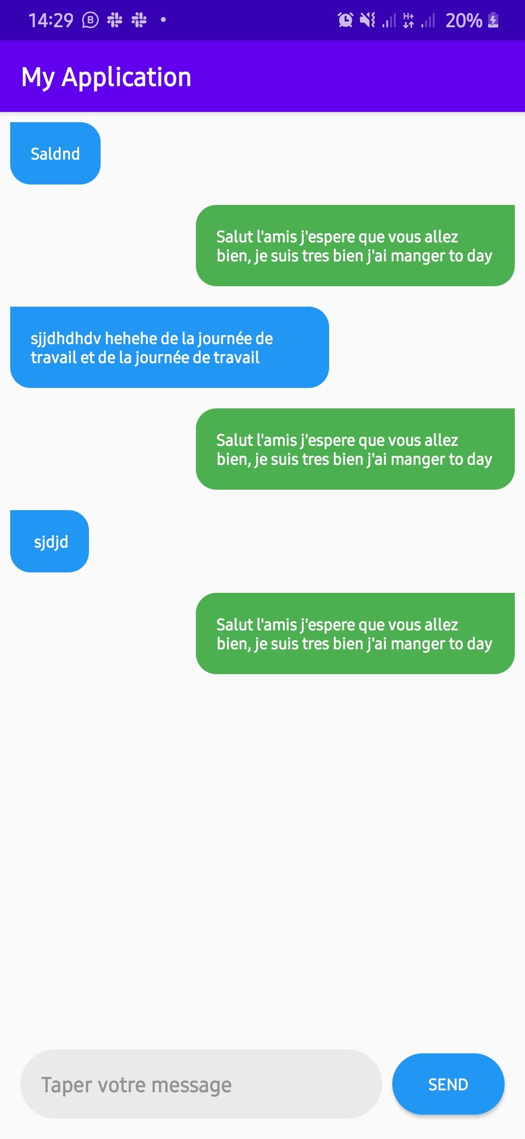 chat messaging app xml ui design for android - Little Andings