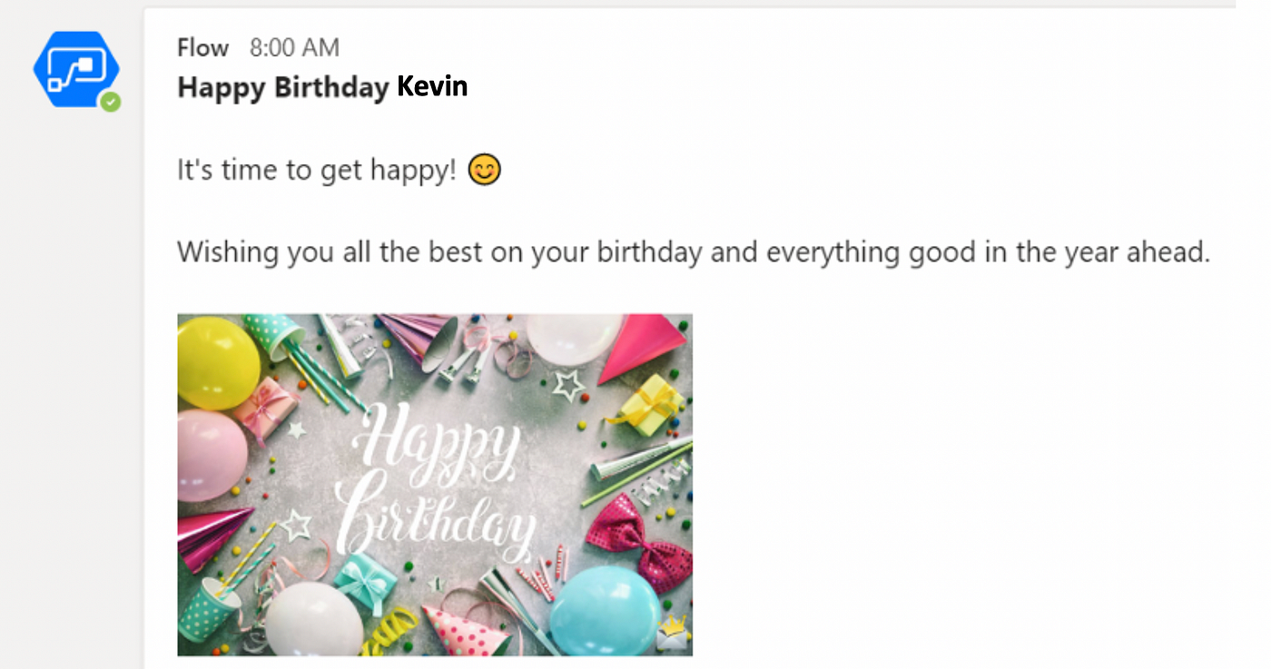 Birthday Wishes — Microsoft Power Automate | by Swathy Mothilal | Medium