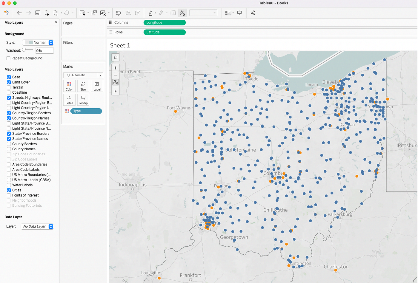 Visualizing coordinates on a map with Tableau | by Jon B. | Medium