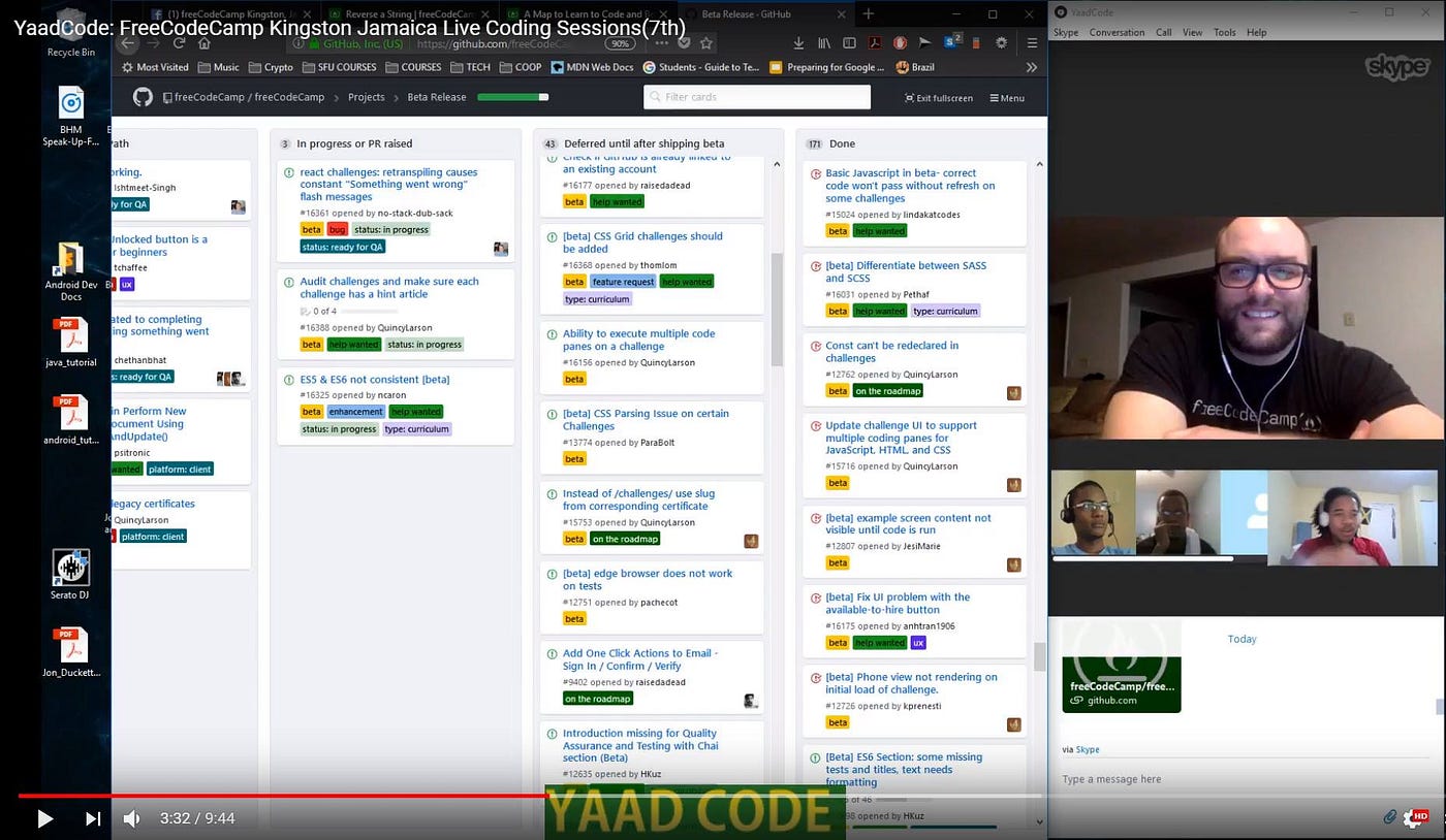 YaadCode: Live Coding Sessions. FreeCodeCamp Founder Quincy Larson ...