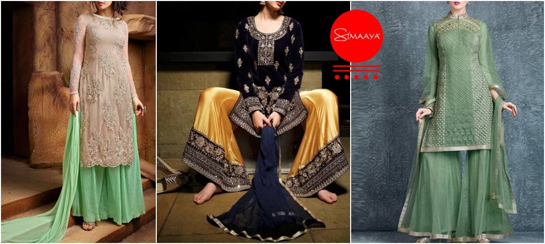 LOOK PRETTY IN PARTY WEAR PALAZZO SUITS ONLINE | by simaayafashions ...