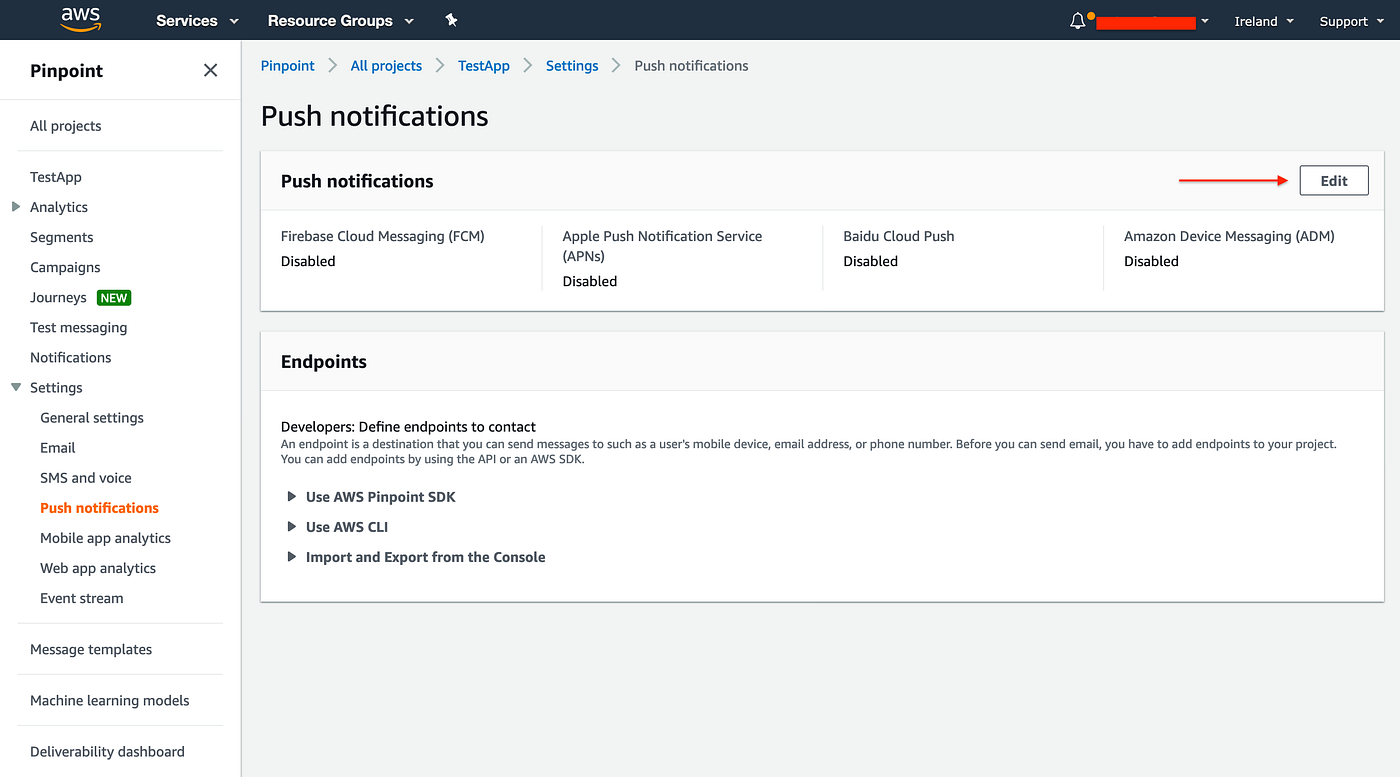 How to Send Push Notifications to iOS Devices Via .p8 Key using Amazon Pinpoint | by Amos | Medium