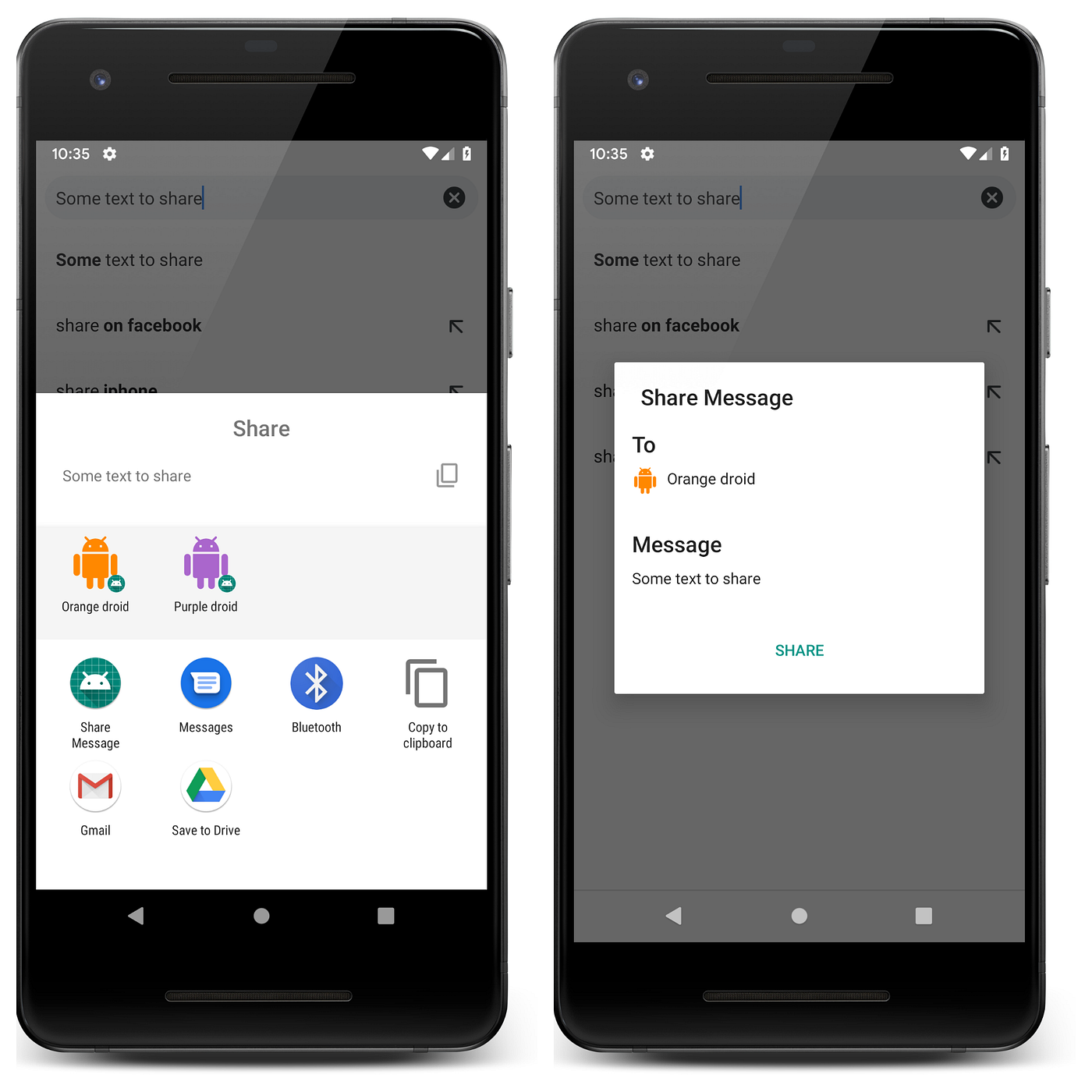 Android Q: Sharing shortcuts. Sharing content faster with shortcuts ...