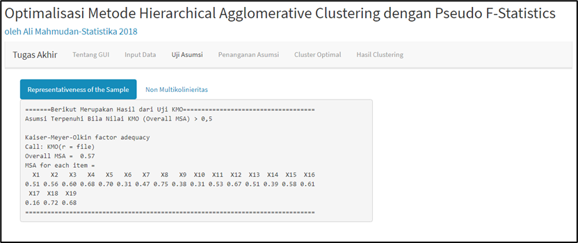 GUI R: Hierarchical Agglomerative Clustering with Pseudo F Optimization (Case: Clustering ...