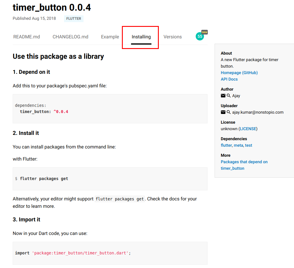 Create Flutter Package And Publish To Dart Packages Timer Button By Ajay Kumar Nonstopio
