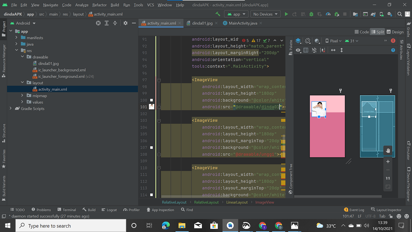 Membuat project Relative layout di Android studio ke Github. | by ...