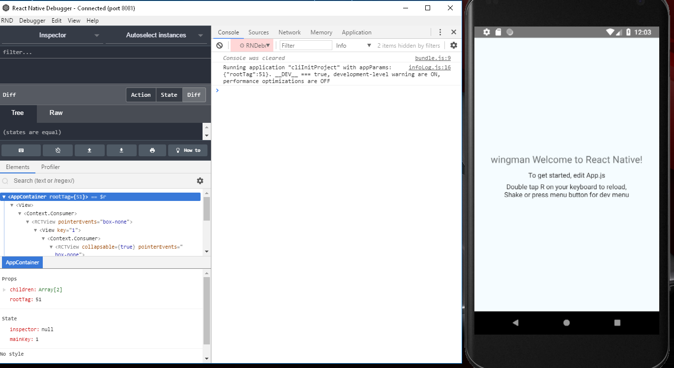 Setting up React Native for android with React Native Debugger on windows subsystem for linux ...