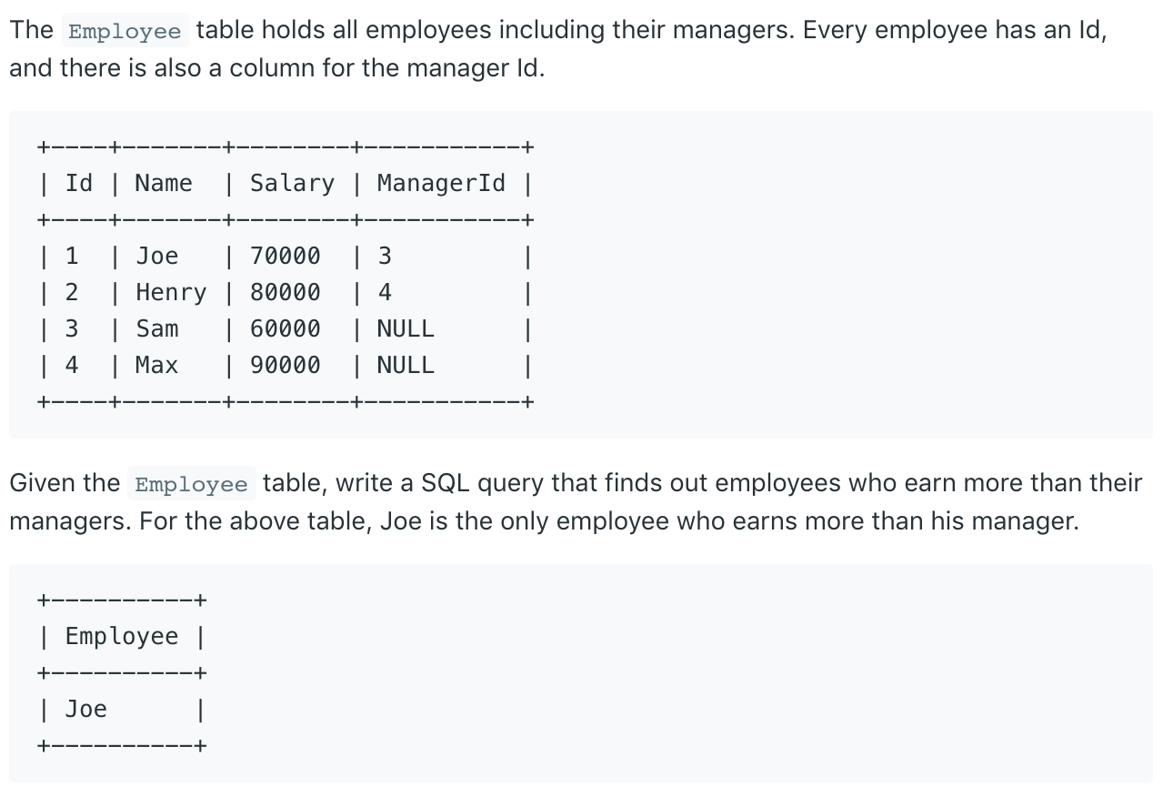 LeetCode-解題紀錄[AS]. Database-Easy: 181. Employees Earning… | by Stuart Hsu | Stuart Hsu | Medium