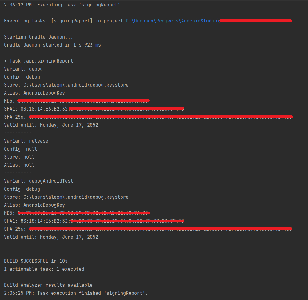 How to get the SHA-1 fingerprint certificate for debug mode in Android Studio? | by Alex Mamo ...