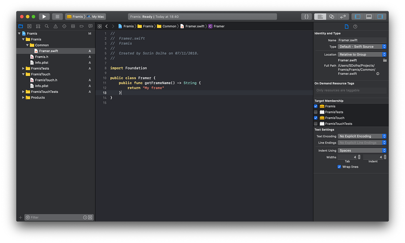 Setting up an Xcode project to develop Cocoa and Cocoa Touch frameworks* sharing common code ...
