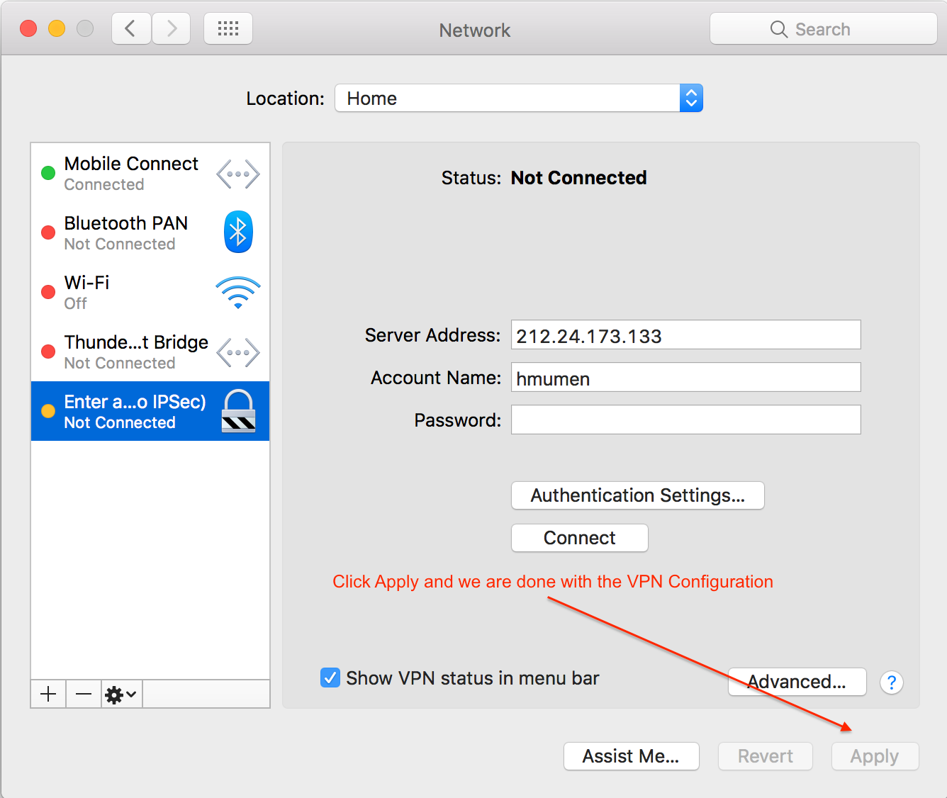 MacOS X (Lion/El Capitan/Sierra) Configure VPN client for Cisco Remote ...