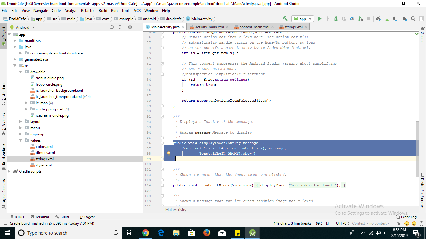 Lesson 4| Android Fundamentals. Android fundamentals 04.1: Clickable ...