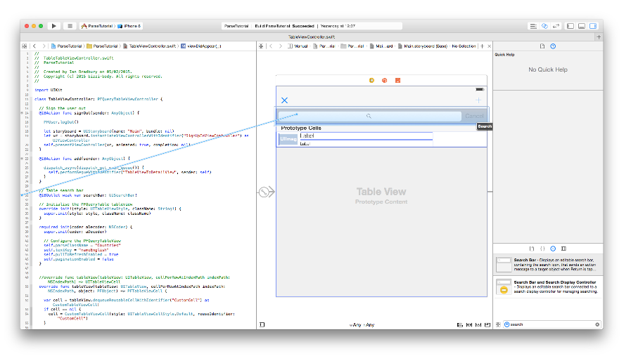 How to search a parse.com table view. iOS, Swift 1.2, Parse.com 1.7.2 | by Bizzi Bradbury ...