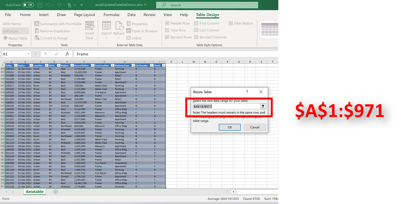 Here’s How You Can Auto-Adjust Your Datatable Range in Excel with Java | by Charmaine Chui ...
