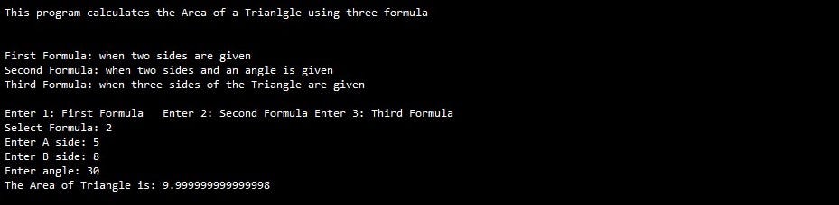 How To Write A Python Program That Solves The Area Of A Triangle Using 1086