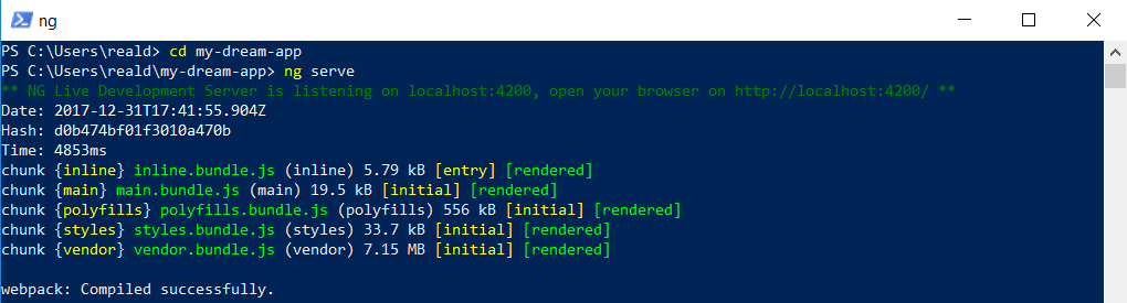 Create An Angular Application With The Angular Cli On Windows By Sean Chatman Medium