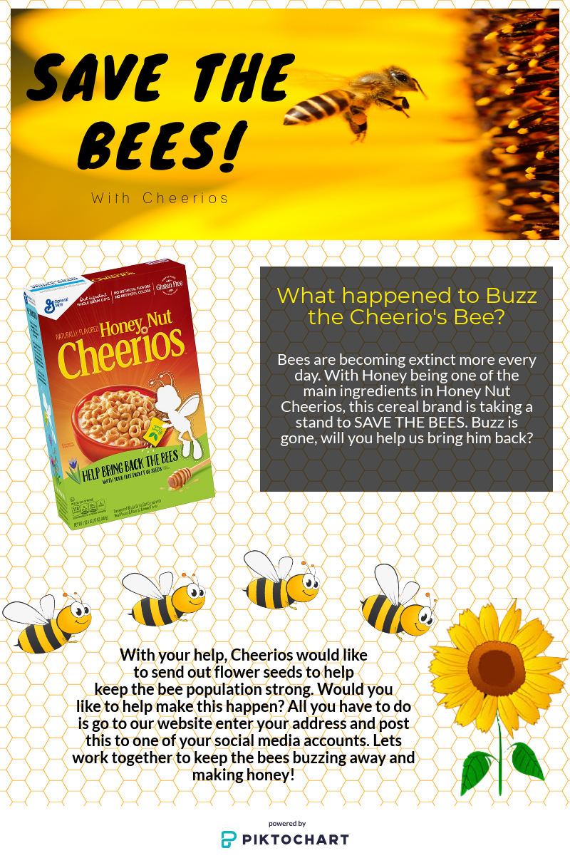 For my project I decided to create an infographic on Cheerios Save the ...