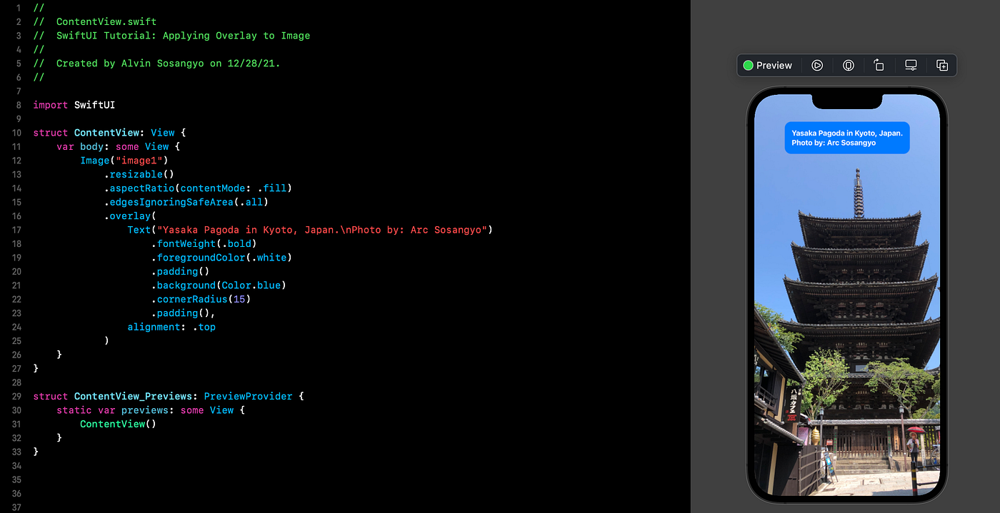 SwiftUI Tutorial: Applying Overlay to Image | by Arc Sosangyo | Dev Genius
